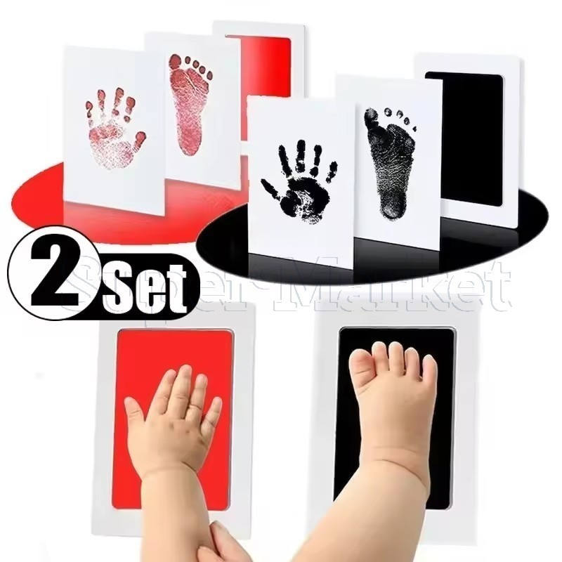 Baby Handprint Footprints Kit - Photo Frame Handprint - DIY Non toxic ...