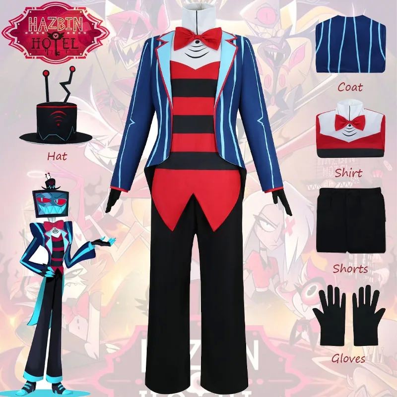Vox Cosplay Costume Hazbin TV Devil Coat Top Performance Clothes Demon ...