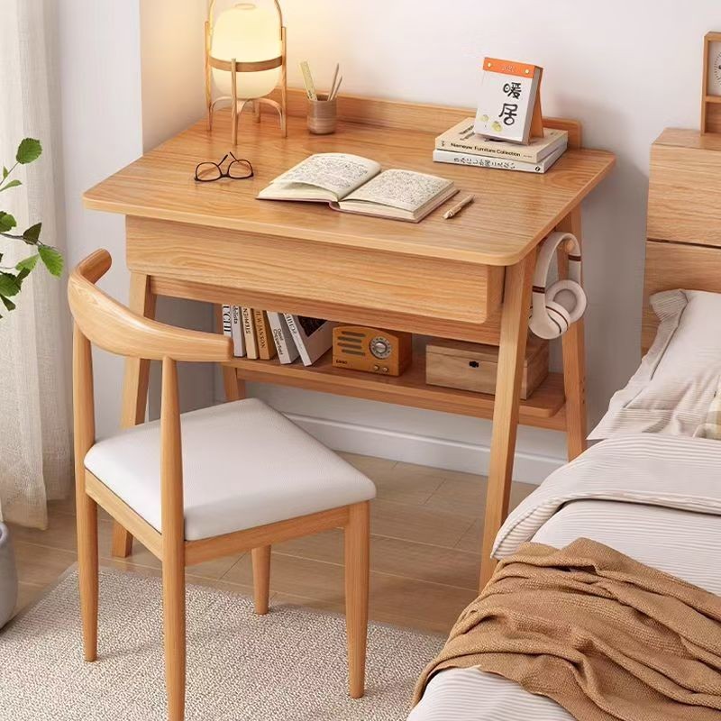 Desk for Small Spaces, Solid Wood Legs, Student Home Use, Bedroom ...