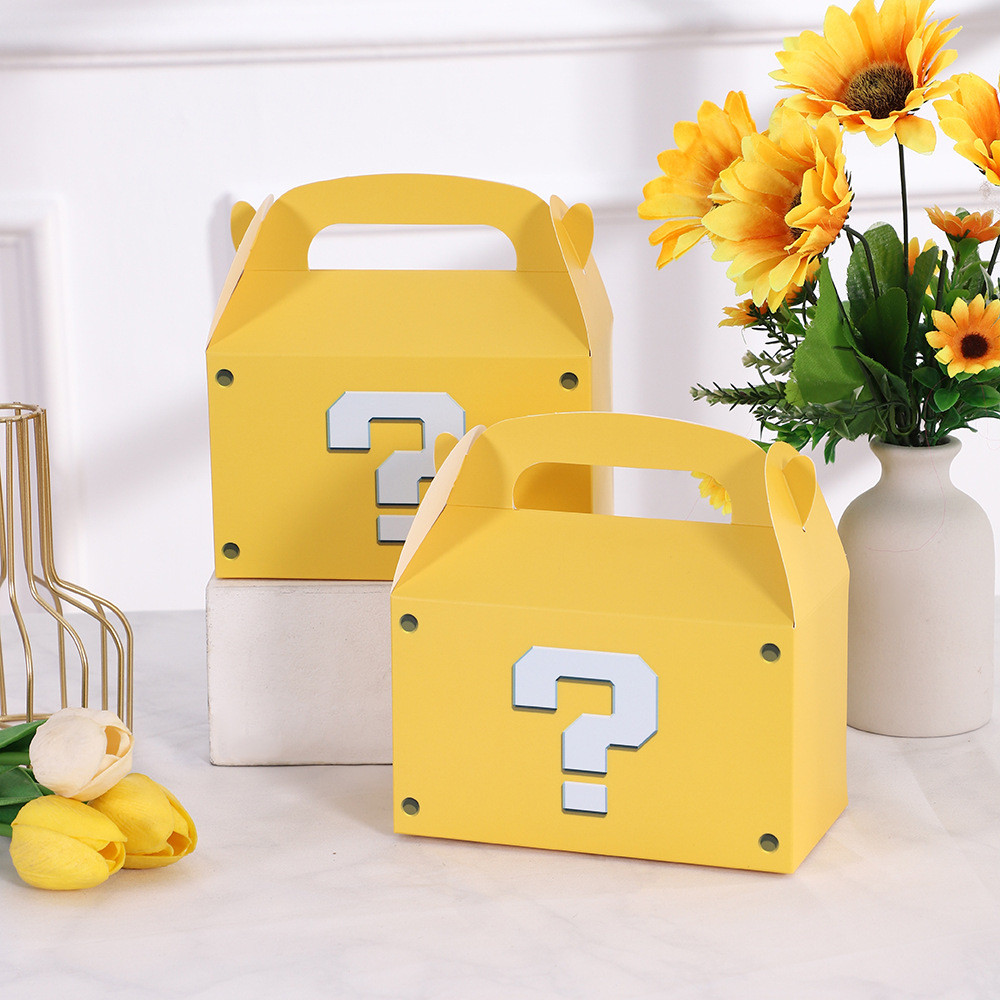 【ABD】Mario Question Mark Storage Paper Bag Yellow Question Mark ...