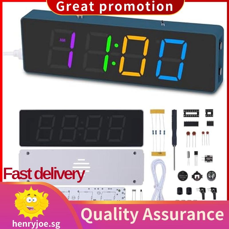 Soldering Practice Set Kit 4-Digit Digital Alarm Clock Kit with RGB ...