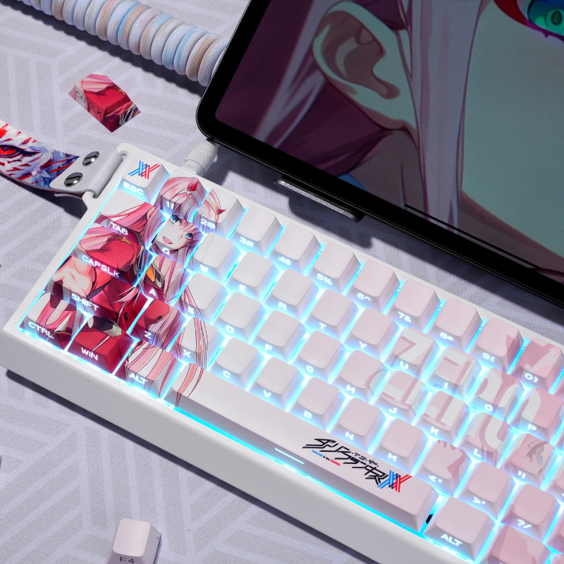 Anime Keycap Side Print Shine Through Cherry Profile PBT Material DYE ...