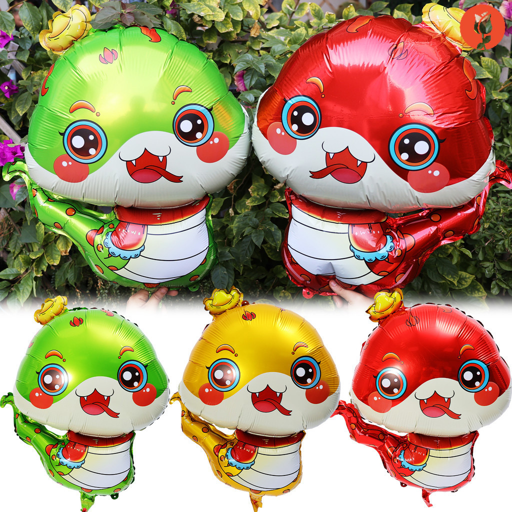 Adorable Cartoon Zodiac Snake Shaped Balloons - 2025 Chinese New Year ...