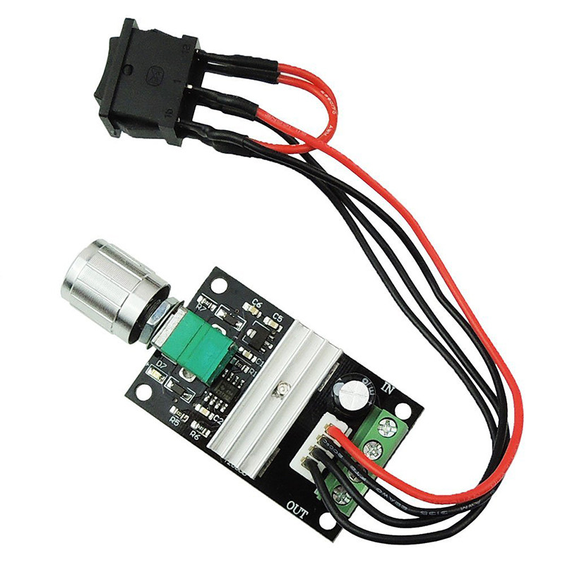 3A Brushed Motor DC 6V 12V 24V Regulator with Switch Drive Module PWM ...