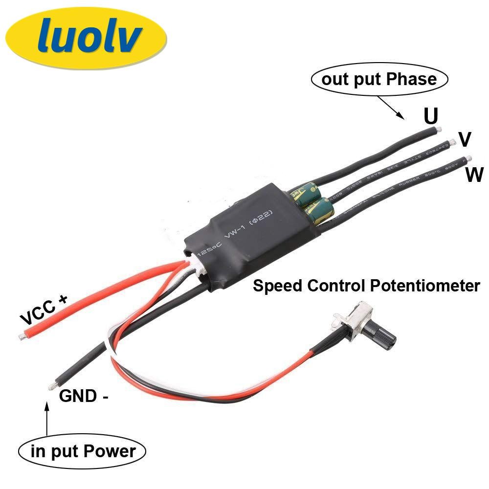LUOLV Hallless DC Motor Drive Board, DC 7-24V Potentiometer Brushless ...