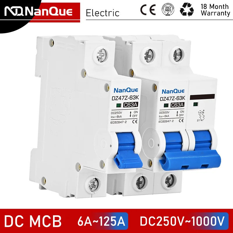 Solar Panel DC Circuit Breaker DC MCB 250V/500V/750V/1000V 2P 3P 4P 16A 32A 50A 100A 125A non ...