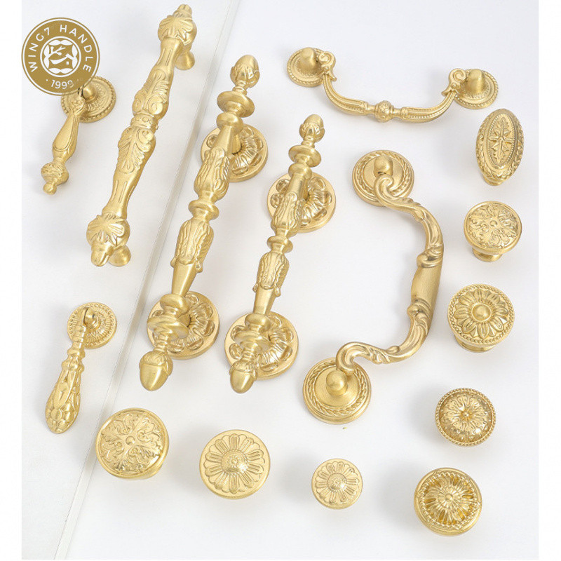 Vintage Brass Handle Drawer Knob And Handle Minimalist Kitchen Cabinet ...