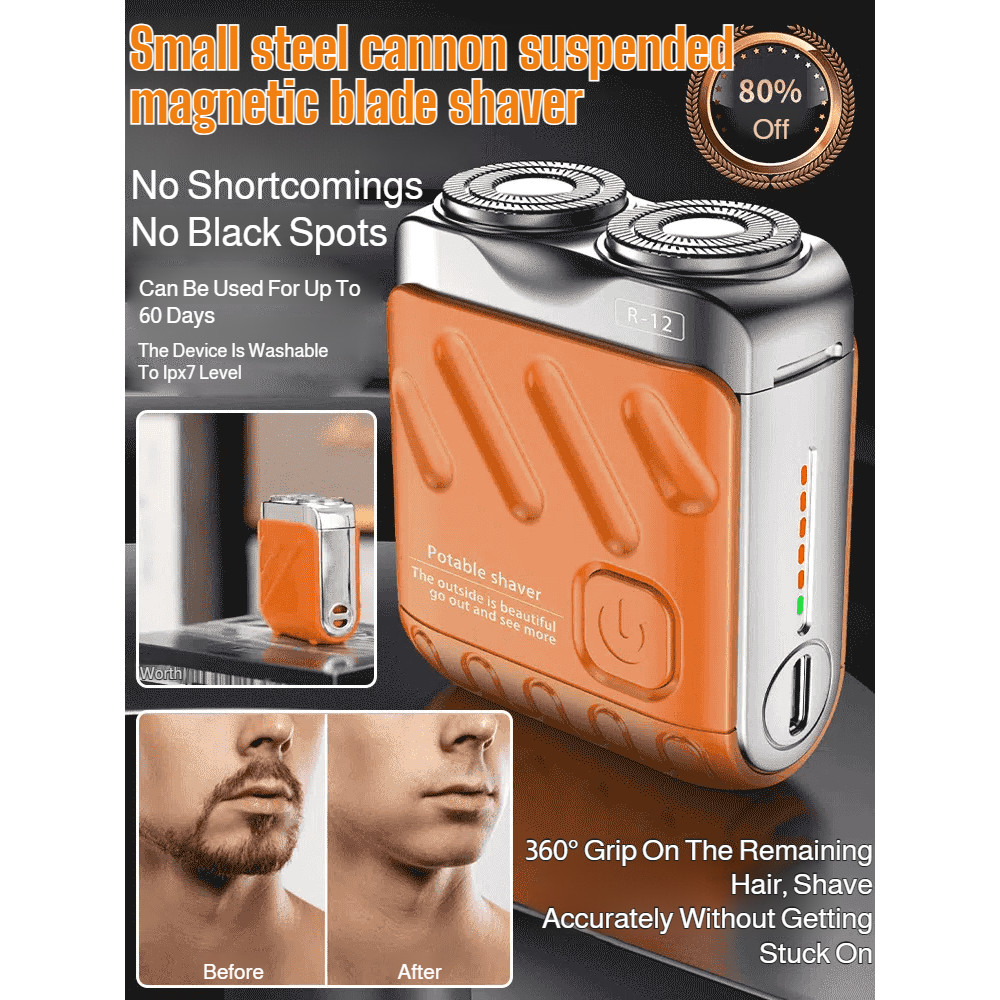 🌟No Stubble Left🌟Rotary Dual-Ring Electric Shaver Razor/ Men's Travel ...