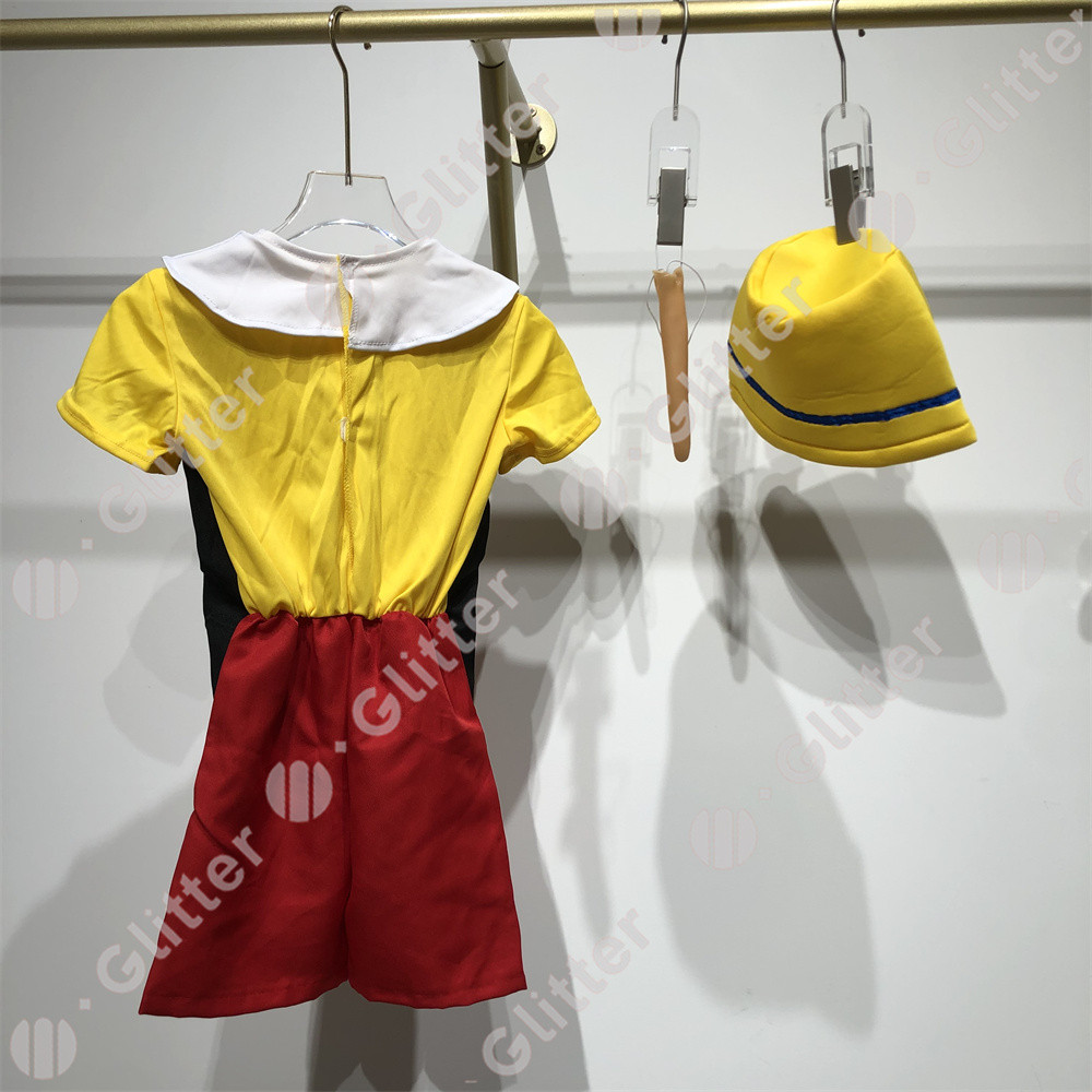 Pinocchio Costume for Kids Boy Disney Funny Pinocchio Cosplay Top Pants ...