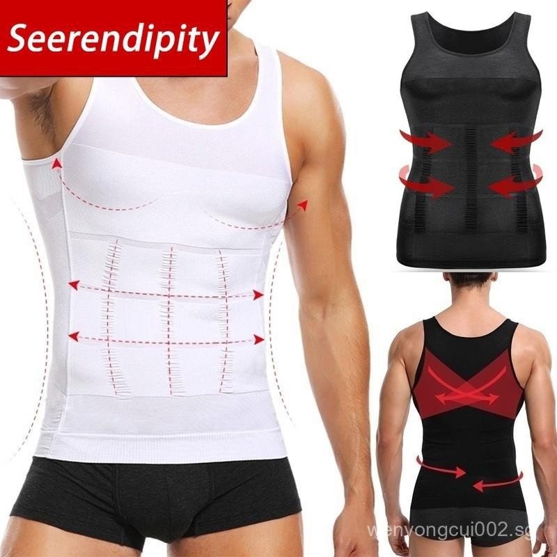 Mens Compression Vest Body Shaper Chest Abdominal Belly Belt Waist ...