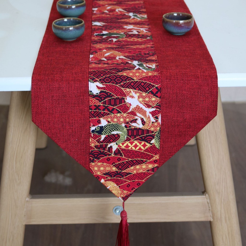 Chinese New Year Red Table Runner, 2025 New Year Table Cover Decoration ...