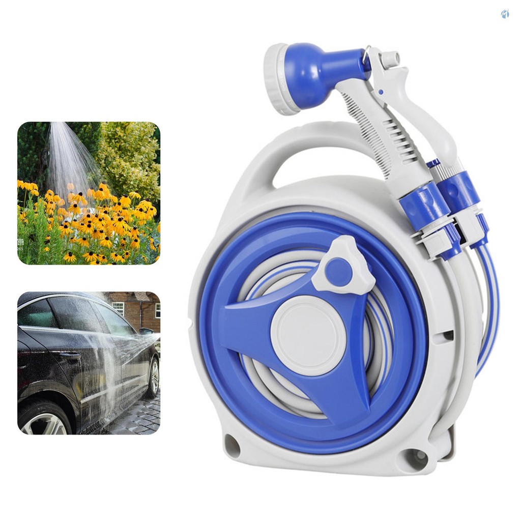 Retractable Garden Hose Reel with 8-in-1 Sprayer Nozzle 43Ft Hose ...