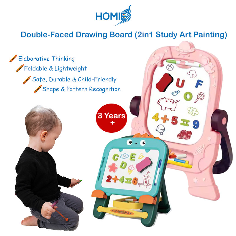 HOMIE Double-Faced Drawing Board (2in1 Study Art Painting)2 Sides ...