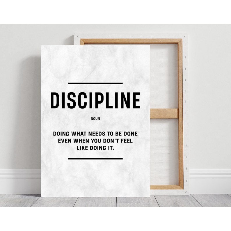 Discipline Prints Definition Poster Motivational Wall Art For Office ...