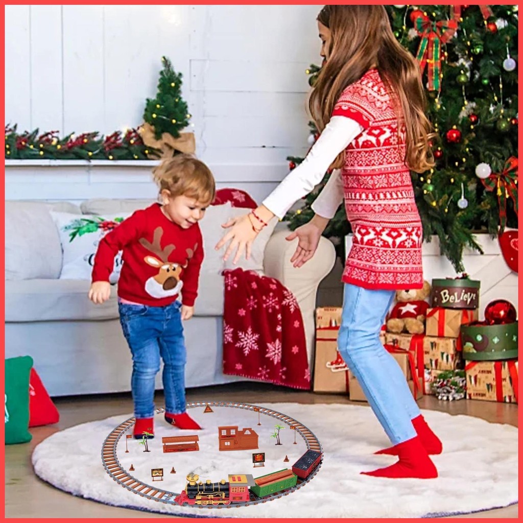 Electric Train Toys Electric Train Track Toy Kit With Lights Battery ...