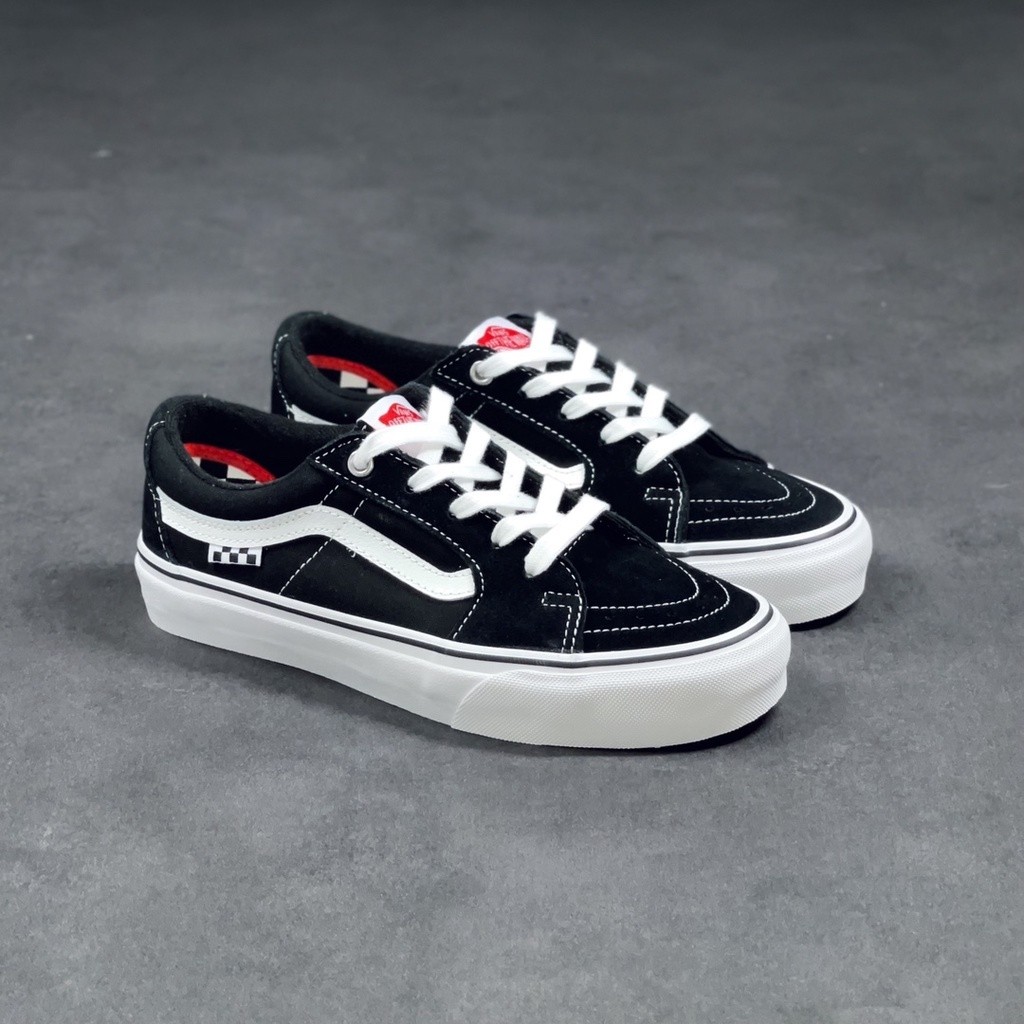 Vans SK8-low pro black and white classic side checkerboard low cut ...