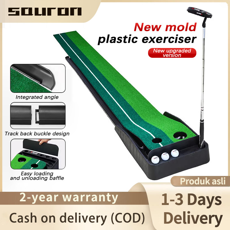 3M Indoor Golf Putter Training Set Practice Putting Mat Golf Putting ...