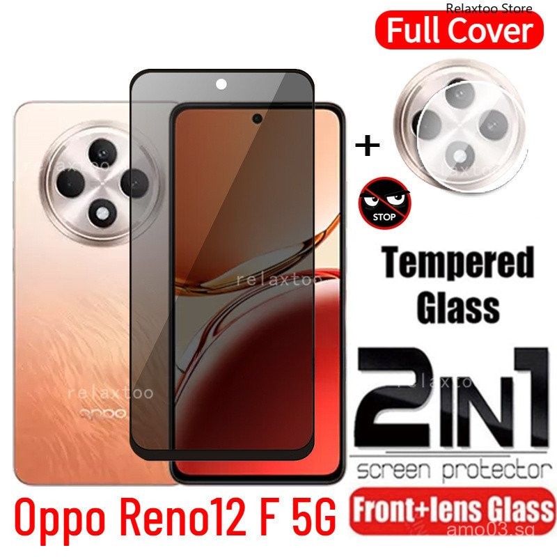 Oppo Reno12 F 5G 2024 2in1 Privacy Tempered Glass Film For Oppo Reno ...
