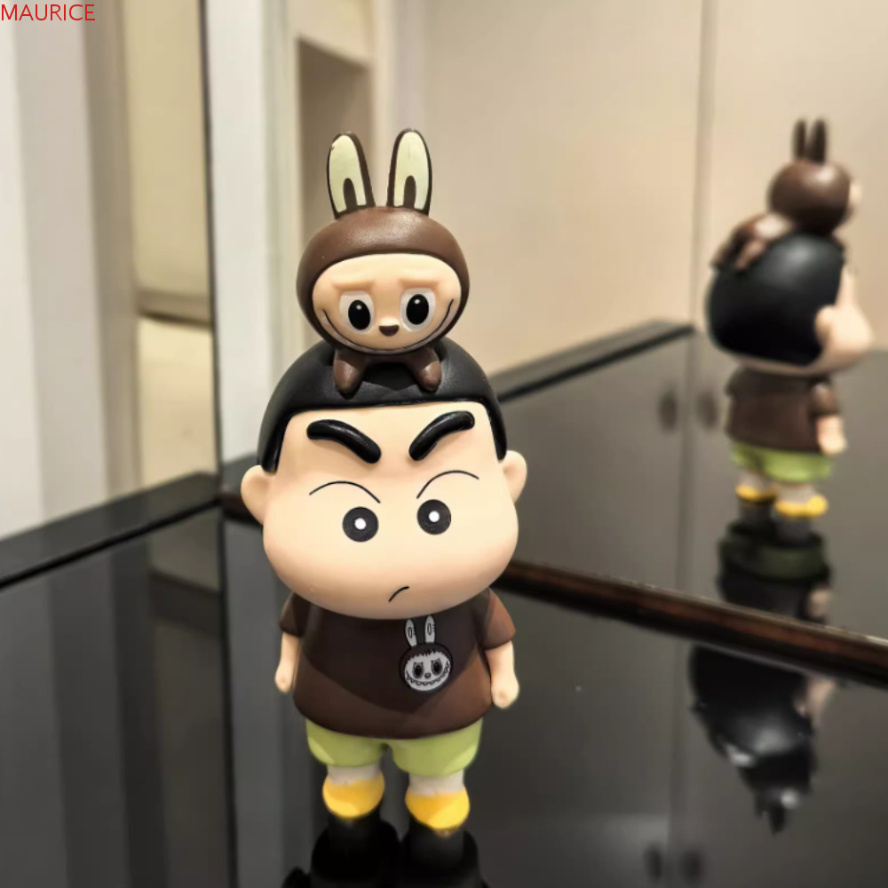MAURICE Crayon Shin-Chan Labubu Model, Desk Decor PVC Doll Labubu ...