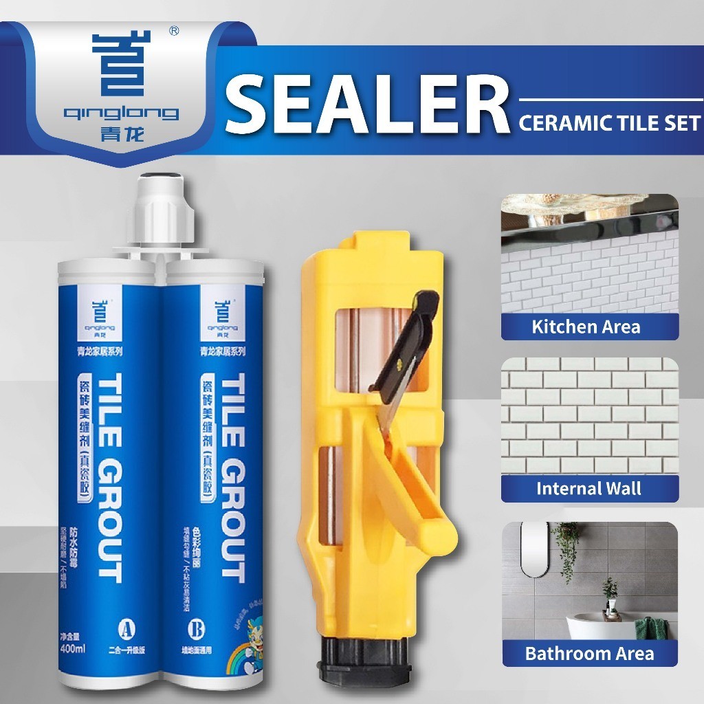 QL Ceramic Tile Sealer with Gun Include 9 Different Tools (1 Set ...