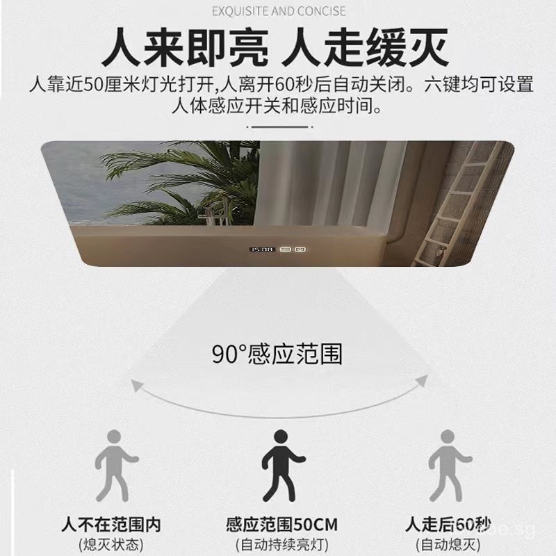 7W Backlit Smart Mirror Touch Screen Bathroom led Anti-Fog Human Body ...