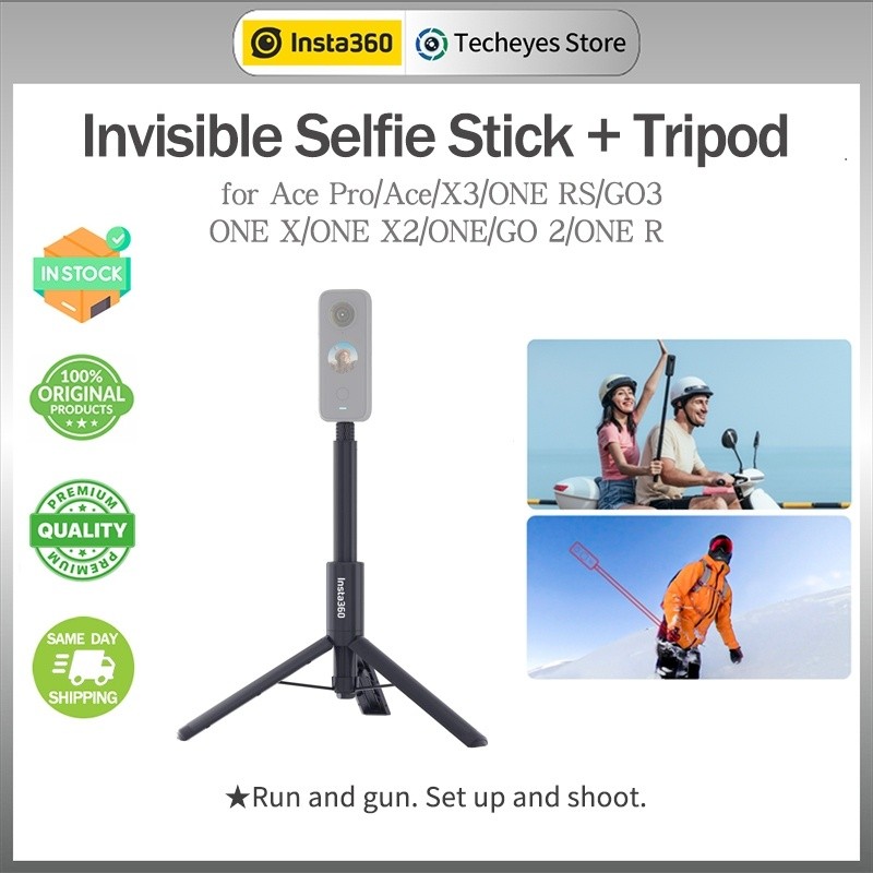 Insta360 2-in-1 Invisible Selfie Stick + Tripod for insta360 ACE PRO 2 ...