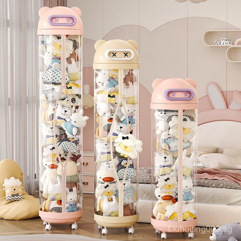 Doll Storage Bucket Zipper Plush Toy Storage Box Large Capacity ...