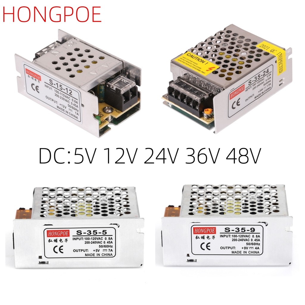 DC 5V 12V 24V 36V 48V Power Supply SMPS 5 12 24 36 48 V AC-DC 220V TO 5V 12V 24V 36 48V1A 2A 3A ...