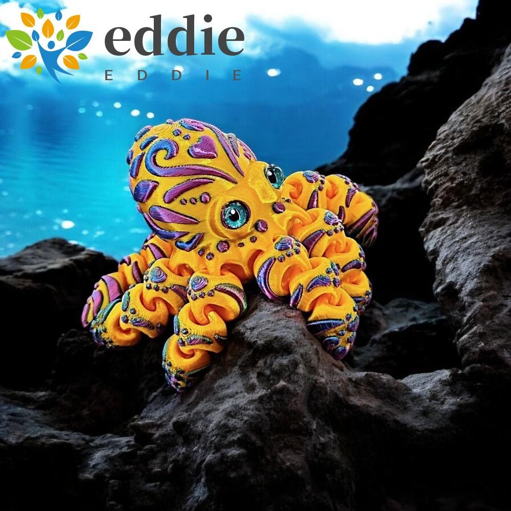EDIEJ 3D Printed Octopus Model, Movable Joints Cartoon 3D Printed ...