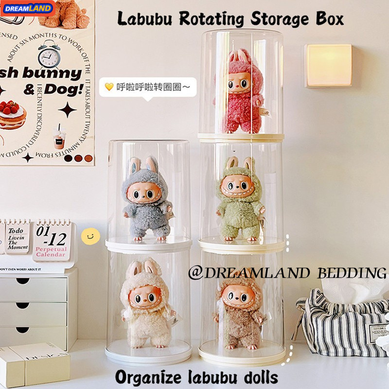Labubu Display Box Rotating Transparent Labubu Plush Toy Figurine Blind ...