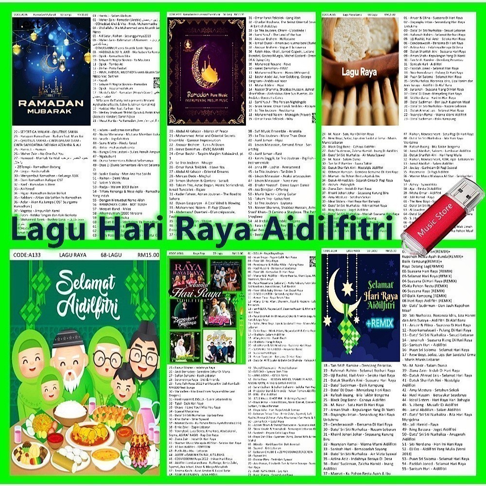 Pendrive Usb Mp3 Lagu Song Hari Raya Aidilfitri / Ramadan / Nasyid ...
