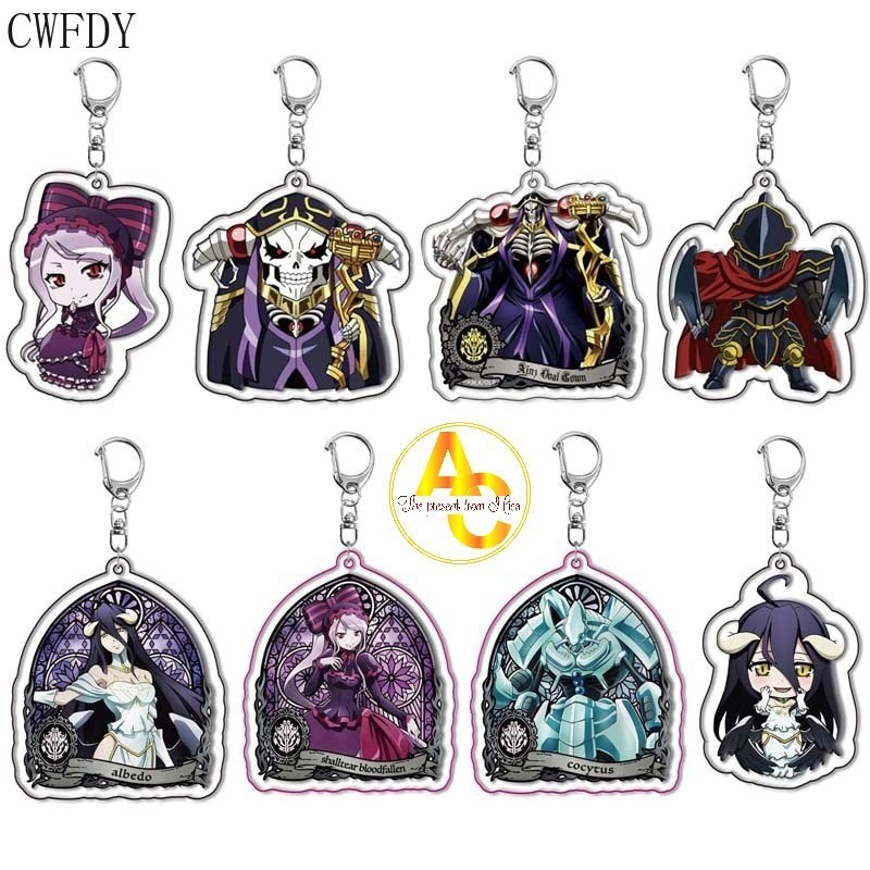 Keychain 2023 Anime Overlord Albedo Ainz Ooal Gown Cartoon Figure ...