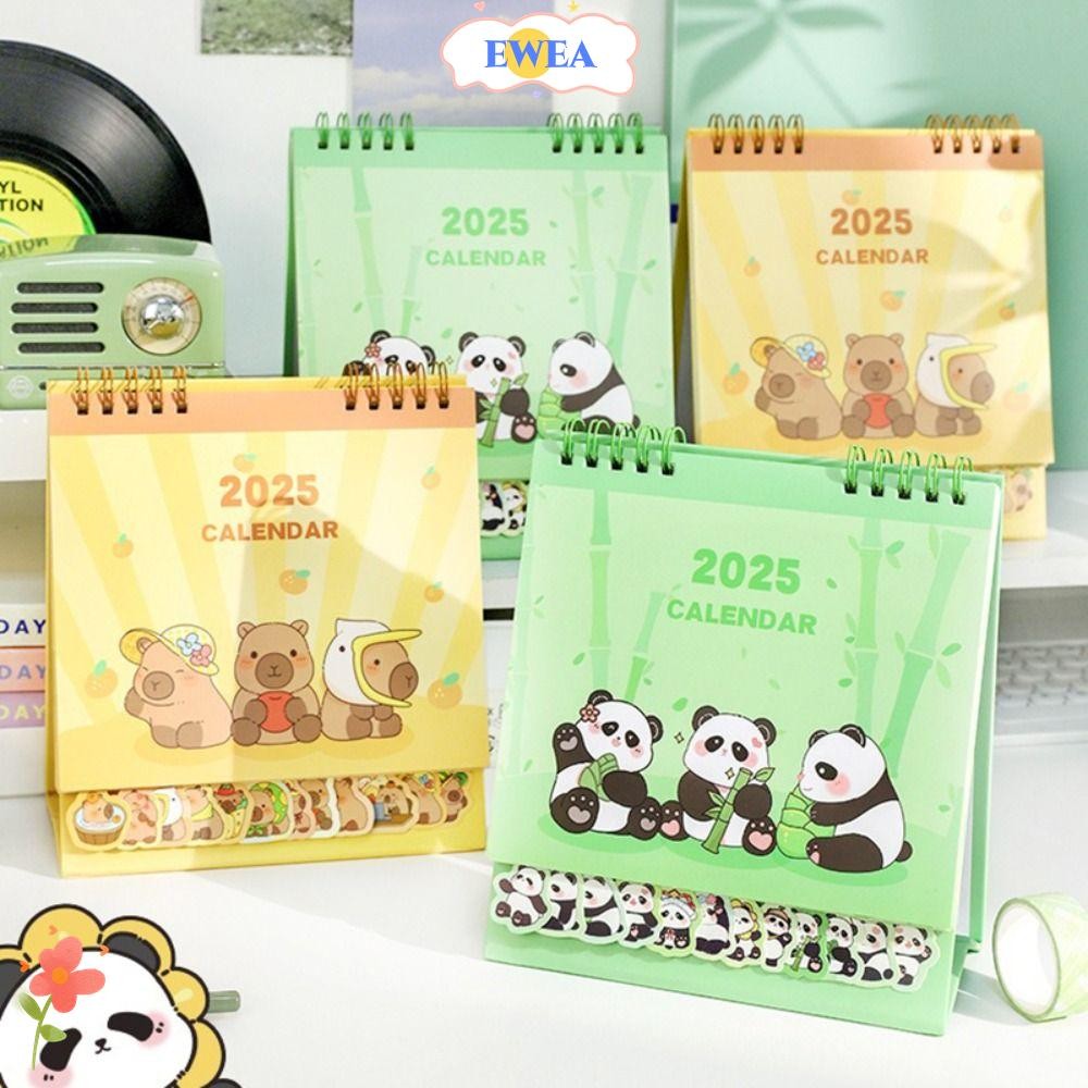 EWEA 2025 Calendar, Desktop Ornament Panda/Capybara Desktop Calendar ...