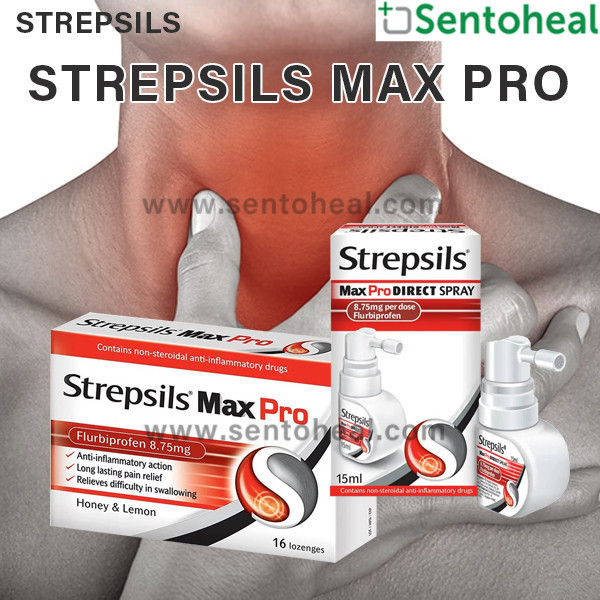 Strepsils Max Pro - Sore throat lozenges 16s - Honey Lemon/ Direct ...