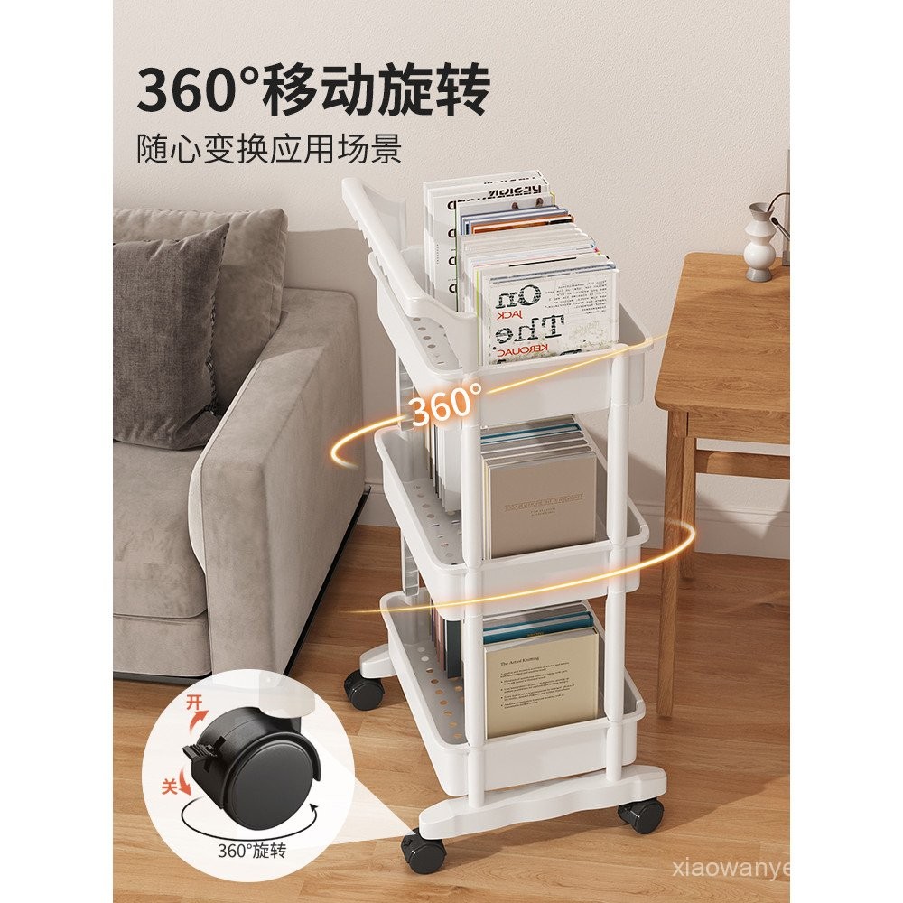 Movable Trolley Desktop Reading Bookshelf with Wheels | Shopee Singapore