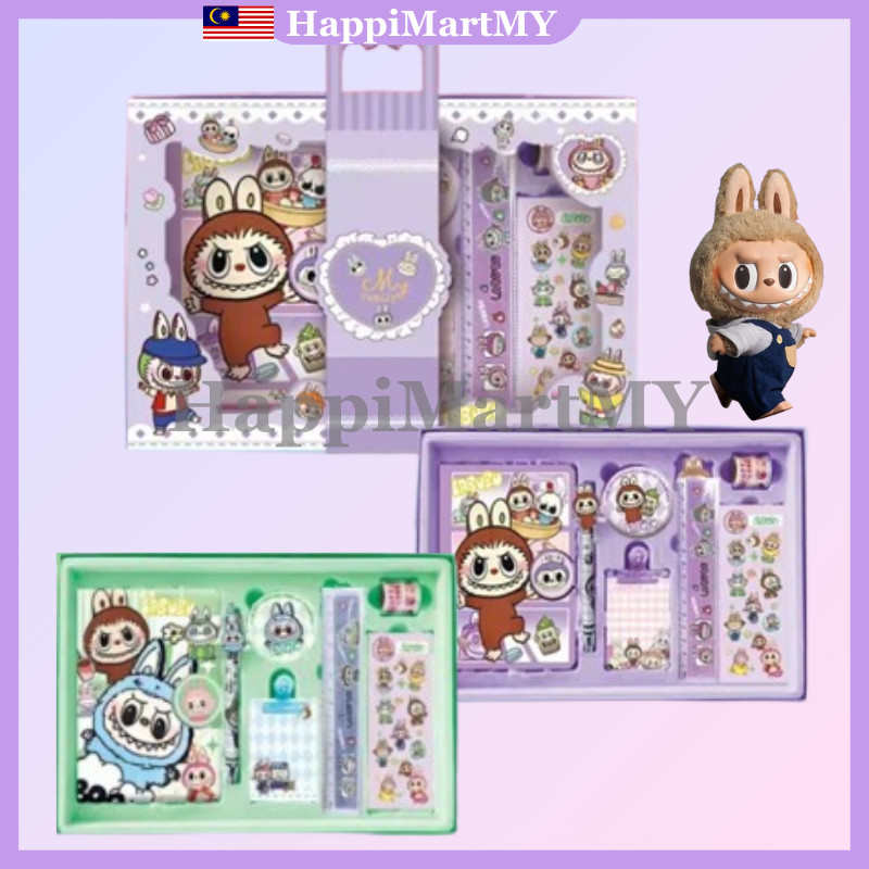LOCAL!! Labubu Luxury Notebook Set Cute Stickers Stationery Diary ...