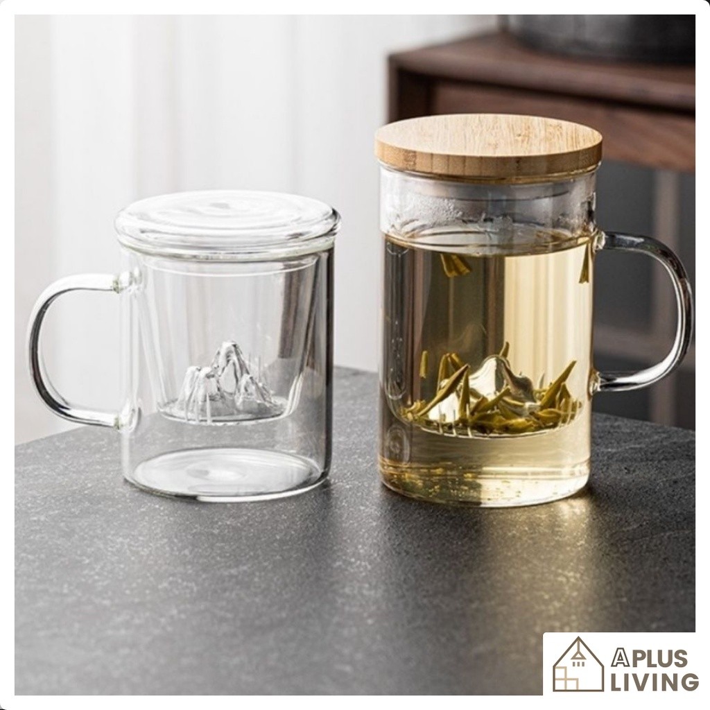 500ML Glass Tea Cup Tea Filter Glass Tea Cup with Infuser Filter Glass ...