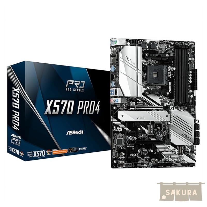 ASRock X570 Pro4 AMD Ryzen 5000 Series CPU ( Socket AM4 ) Compatible ...