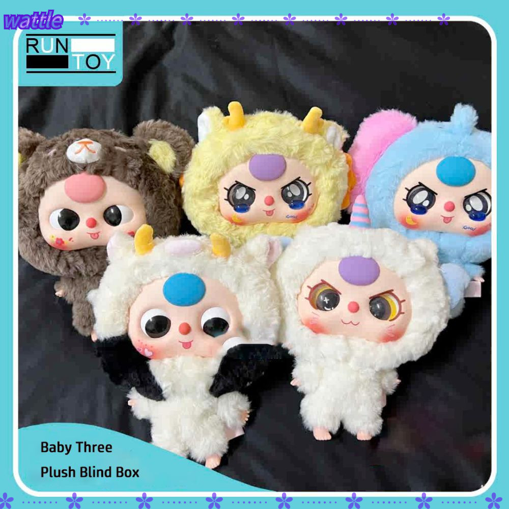 WATTLE Baby Three Plush Box,|Trendy Stuffed Doll Baby Three Zipper Bag ...