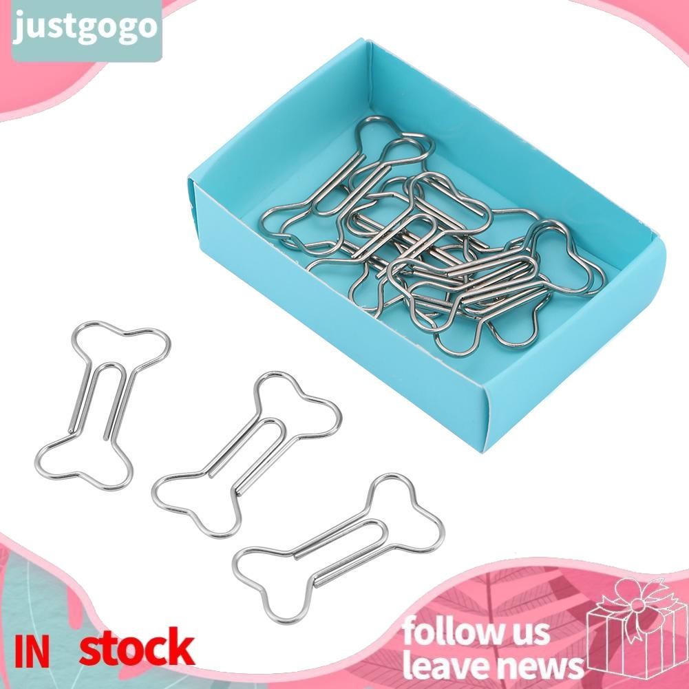 Justgogo 12 Pcs Bone Shape Paper Clips Funny Bookmark Marking Document ...