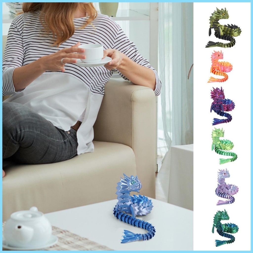 3D Printed Articulated Dragon Articulated Dragon Fidget Toys Rotatable ...