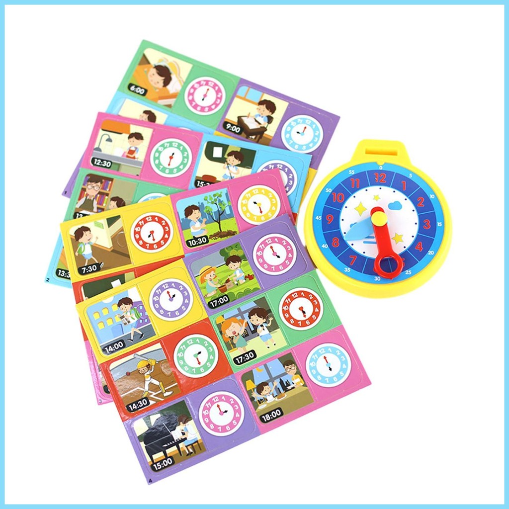 Kids Clock Learning Analog Clock Toddler Clock Clock Toy with Cards ...