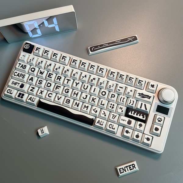 keycaps Black large lettered keycaps Small full set of adaptable ...