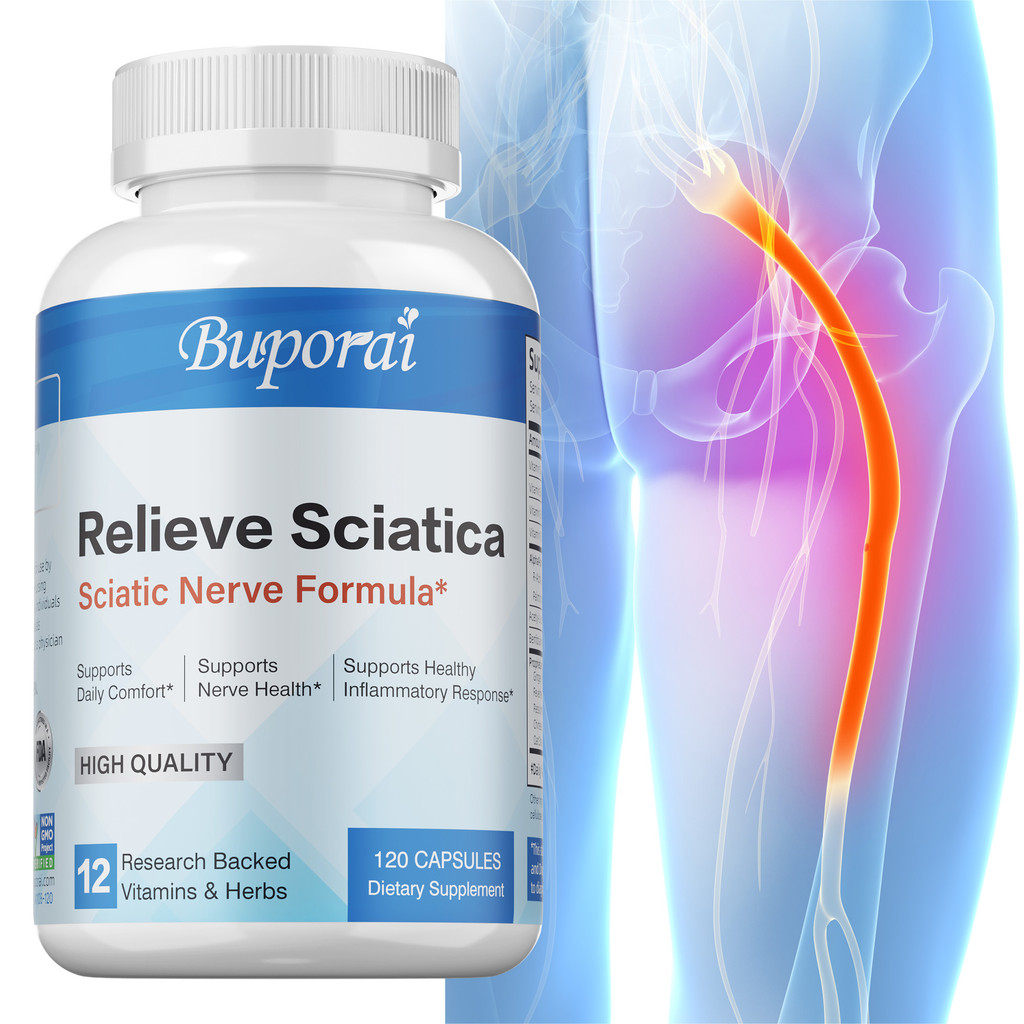 Relieve Sciatica Nerve Formula Capsules, with Vitamins, Support Nerve ...