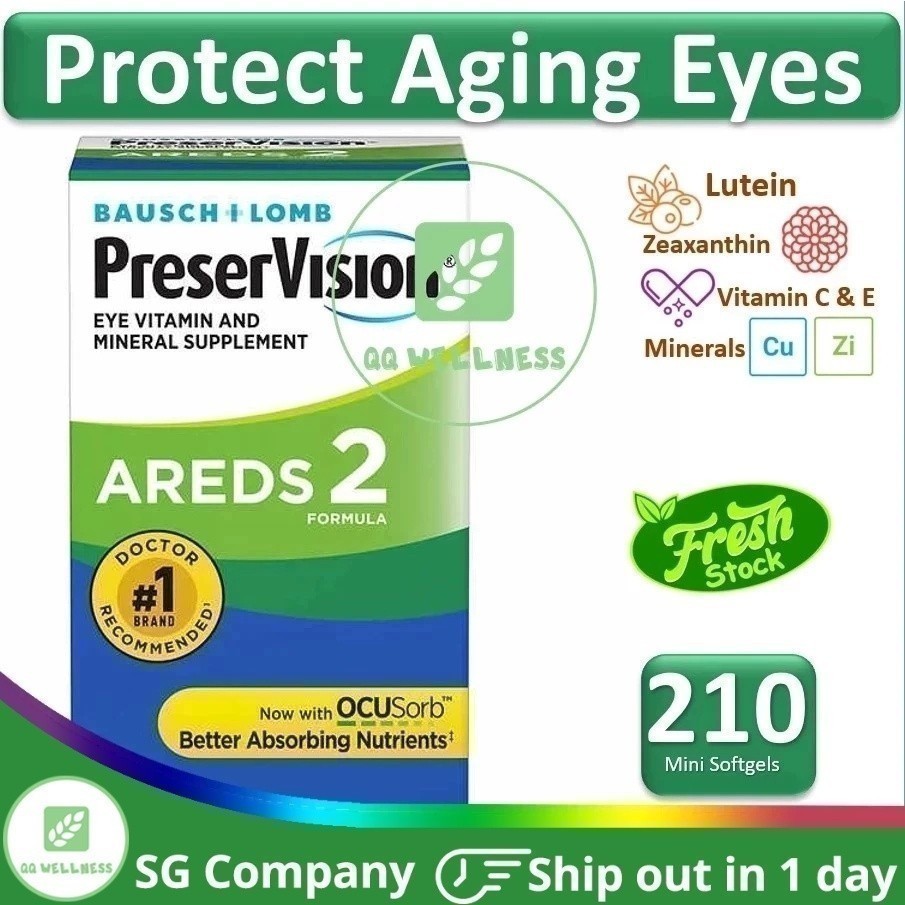 PreserVision AREDS 2 Formula Eye Vitamin & Mineral 210 Soft Gels For Macular Degeneration Aging ...