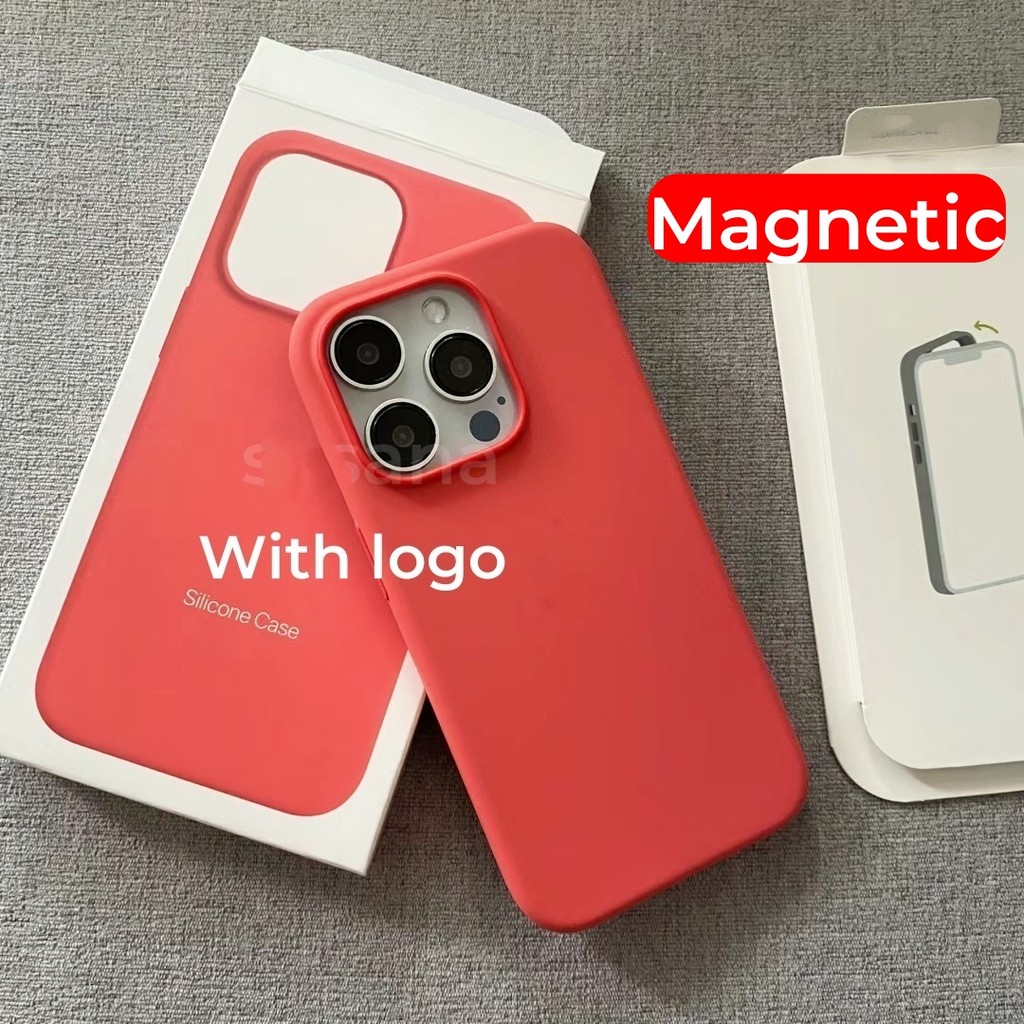 Pink Magnetic Liquid Silicone for iphone 16/15/14/13/12/Pro Max /Pro ...