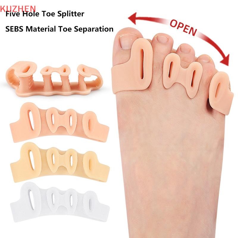 FAE 1pair Silicone Toe Finger Separator 5 Hole Hallux Valgus Orthopedic ...