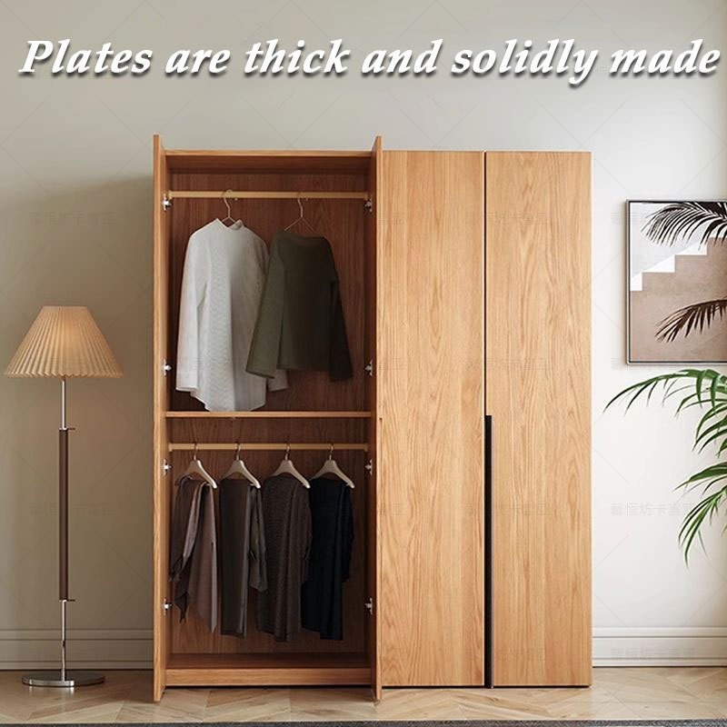 Solid Wood Pair Door Wardrobe Long Skirt Wardrobe 2/3/4/5/6 Door ...