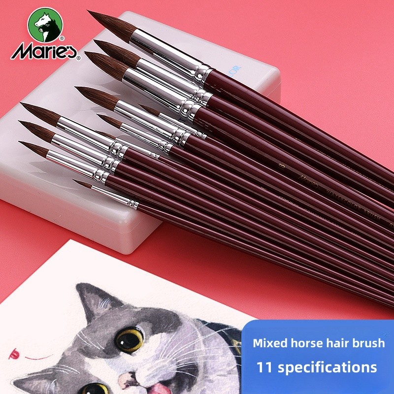Marie's round sharp tip mixed horse hair brush/11 specifications ...
