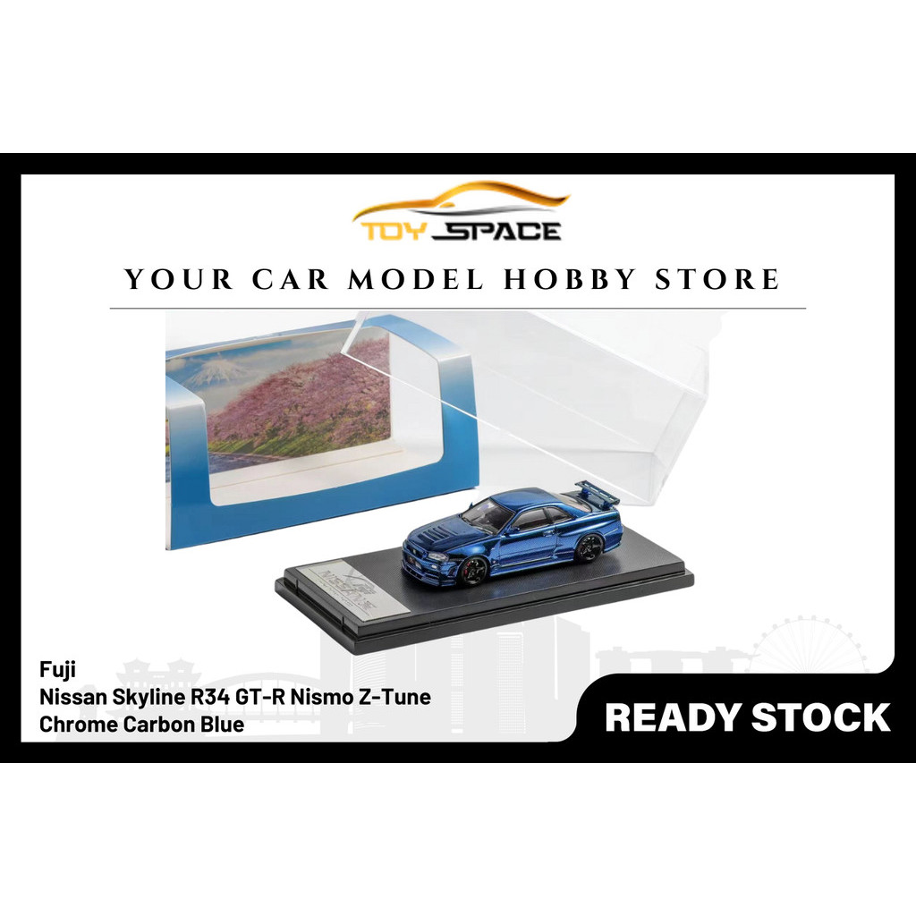 [FUJI] 1:64 Nissan Skyline R34 GT-R Nismo Z-Tune Chrome Carbon Blue | Shopee Singapore